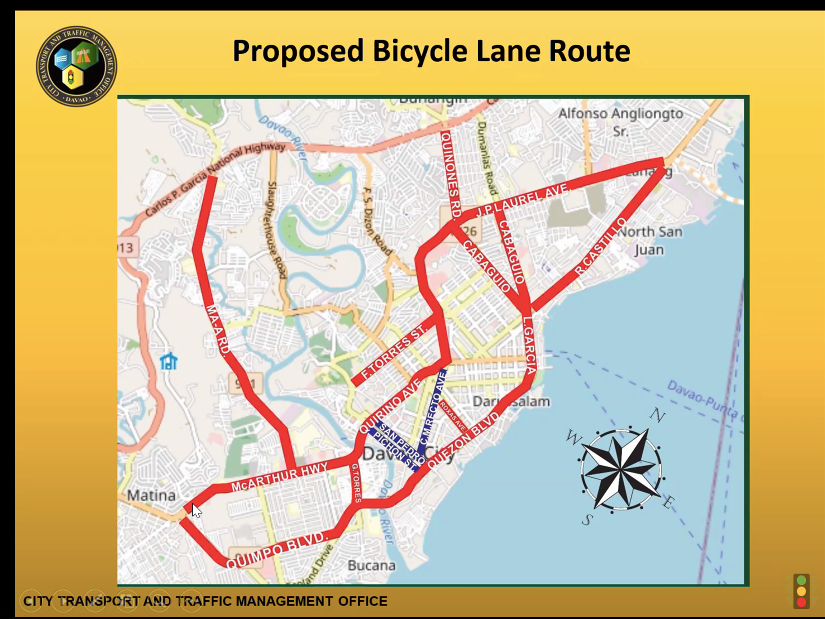 达沃市政府开通自行车道网络